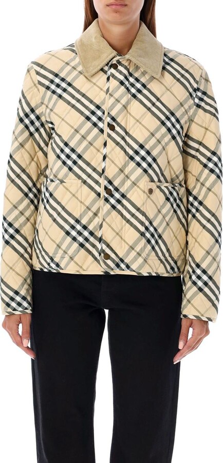 Burberry Check Quilted Barn Jacket - ShopStyle Outerwear