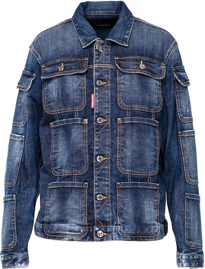 DSQUARED2 Pocket-detailed Buttoned Denim Jacket - ShopStyle
