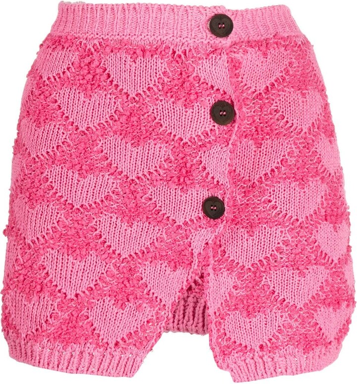 Marco Rambaldi Heart-Knit Slit Miniskirt - ShopStyle
