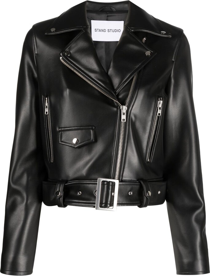 Stand Studio Belted Leather Jacket - ShopStyle