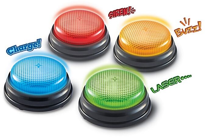 Learning Resources 4-Piece Light Sound Answer Buzzer Set Multi ...