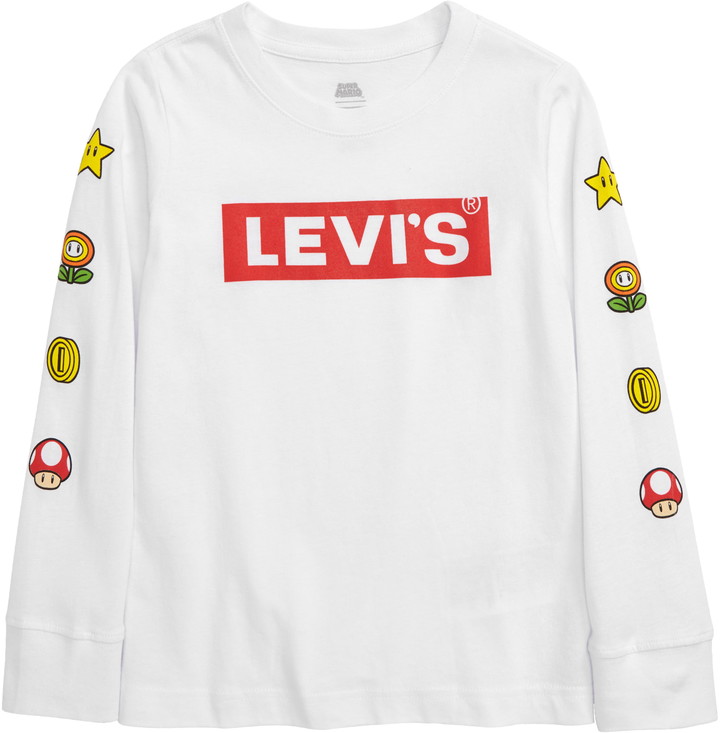 Levi's x Super Mario(TM) Box Tab Icon Long Sleeve Graphic Tee - ShopStyle