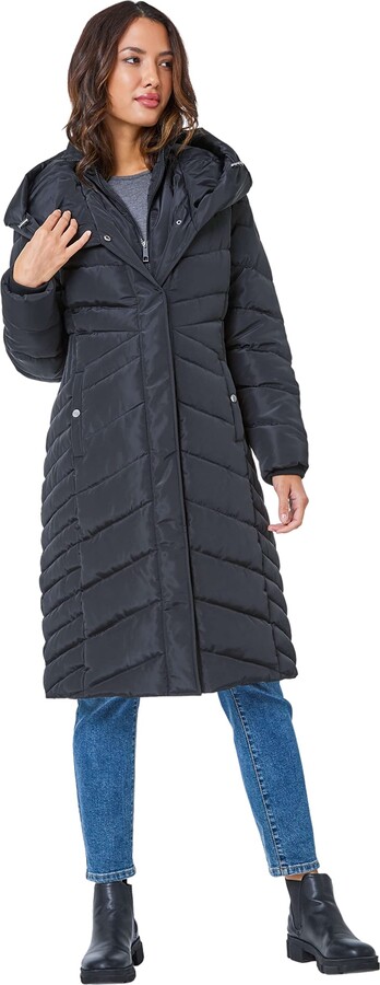 Roman Originals Padded Coat for Women UK - Ladies Longline Puffer ...