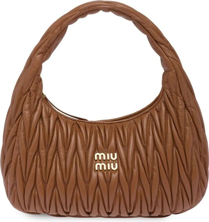 Miu Miu Miu Wander matelassé nappa leather hobo bag - ShopStyle