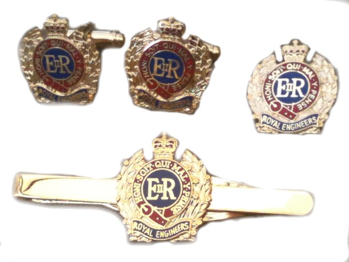 Hunting And Military Store Royal Engineers Cufflinks Lapel Badge & Tie ...