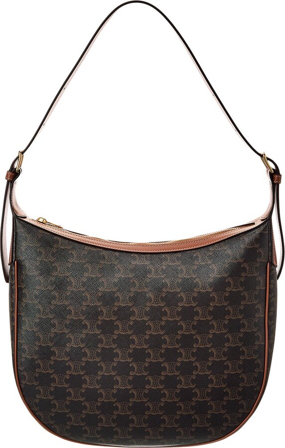 Celine Heloise Medium Triomphe Canvas & Leather Hobo Bag - ShopStyle