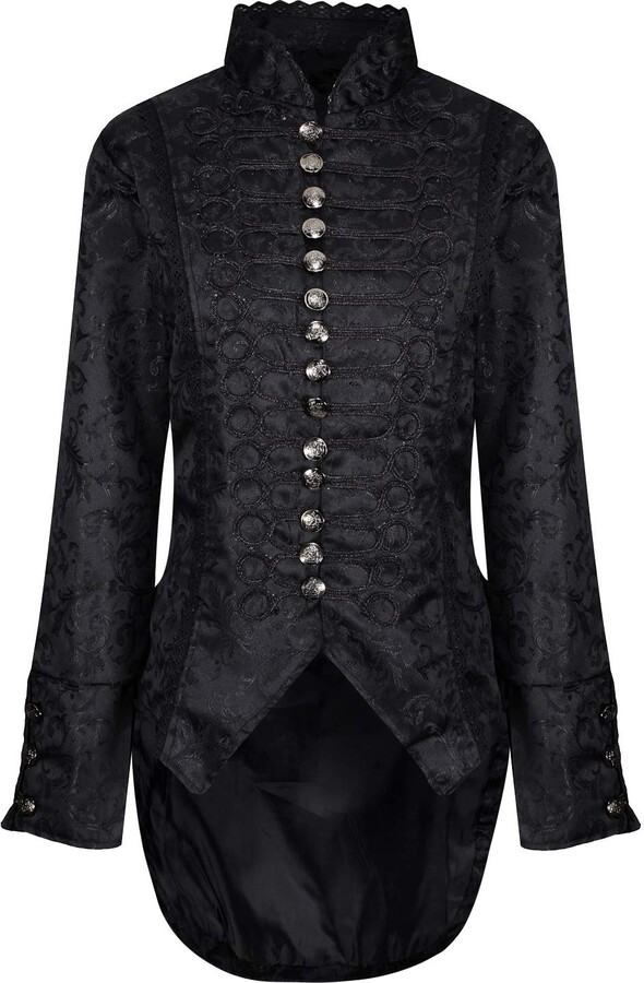 Ro Rox Women's Velvet Brocade Victorian Gothic Tailcoat Corset Back ...