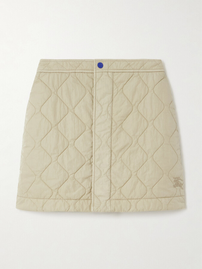 Burberry Embroidered Padded Quilted Shell Mini Skirt - Ivory - ShopStyle