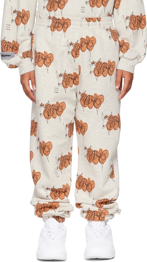 Wynken Kids Beige Yak Yak Yak Track Pants - ShopStyle