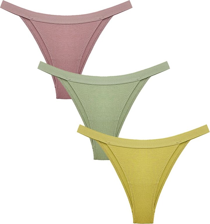 4UFIT Womens Cotton Underwear Sexy Stretch Bikini Panties Low Rise ...
