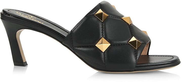 Valentino Garavani Roman Stud Quilted Leather Mules - ShopStyle