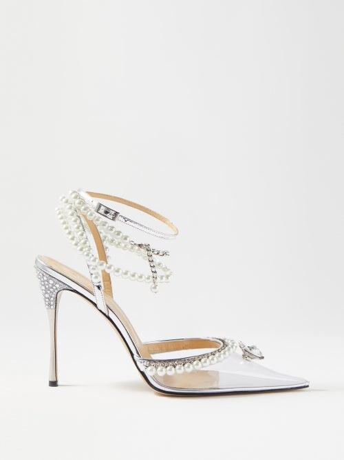 MACH & MACH Diamond Of Elizabeth 110 Faux-pearl Pvc Pumps - Clear ...