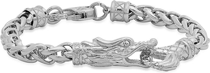 Anthony Jacobs Stainless Steel Dragon Chain Bracelet - ShopStyle Jewelry