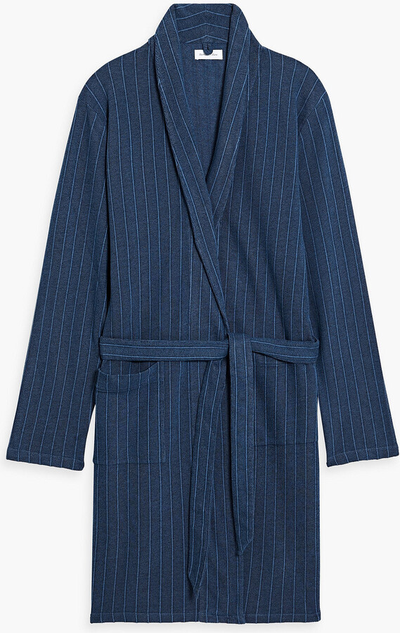 Hamilton And Hare Striped cotton-terry bathrobe - ShopStyle Robes