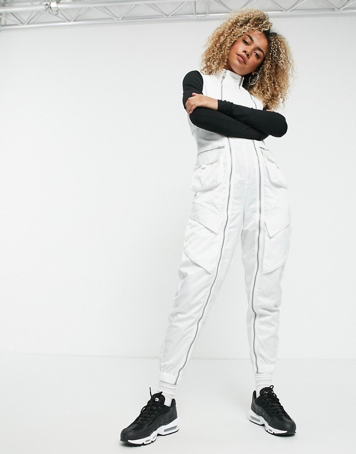 Jordan Nike jumpsuit in white with utility pockets - ShopStyle