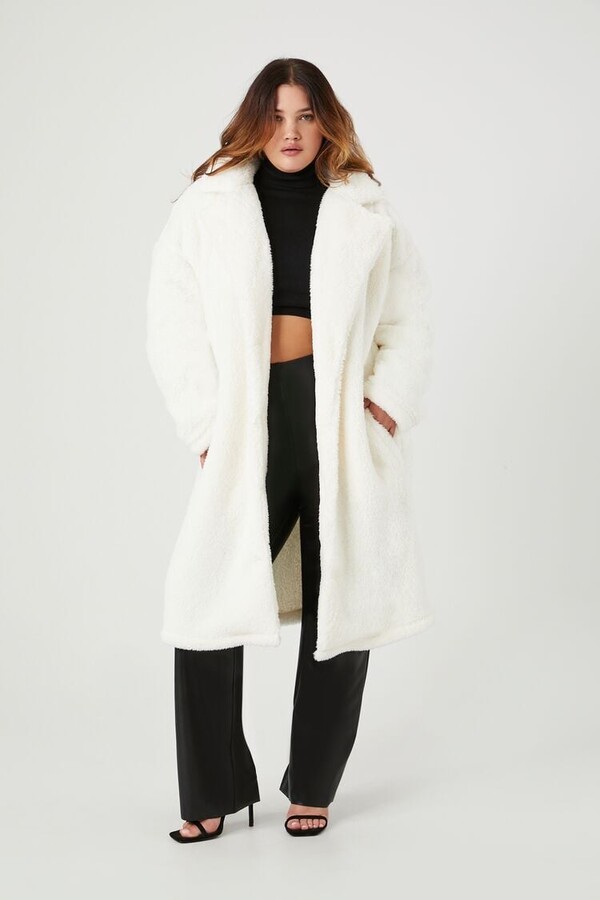 Forever 21 Women's Faux Fur Coat in Vanilla, 3X - ShopStyle Plus Size Outerwear