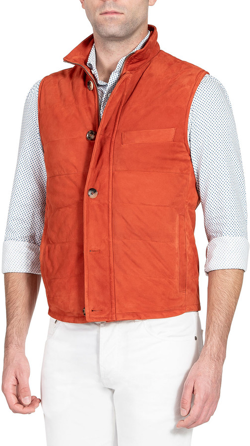 Isaia Men's Quilted Suede Vest - ShopStyle