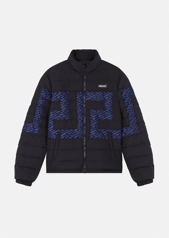 Versace La Greca Accent Puffer Jacket - ShopStyle
