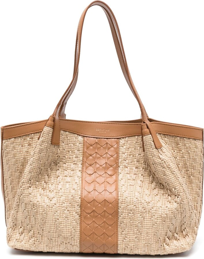 SERAPIAN Secret woven-raffia tote bag - ShopStyle
