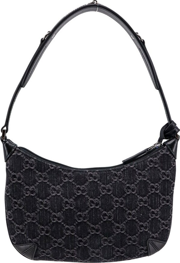 Gucci Monogrammed Denim Shoulder Bag - ShopStyle