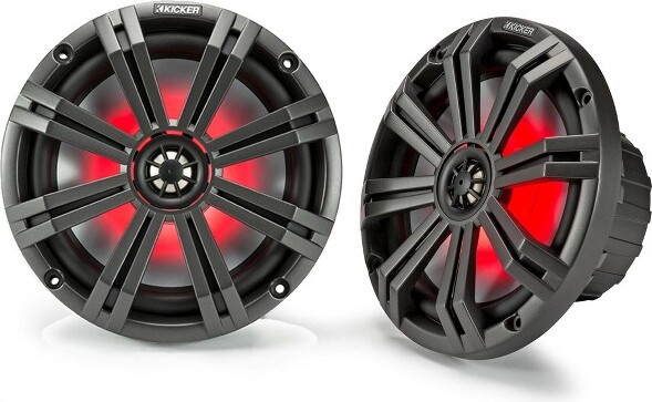 Kicker 8" Charcoal Marine LED Speakers - 1-Pairs of OEM replacement ...