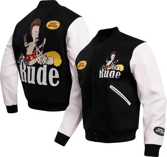 Men's Freeze Max Black, White Beavis and Butt-Head Rude Varsity Full ...
