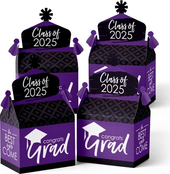 Big Dot of Happiness Purple Grad - Best is Yet to Come - Treat Box ...