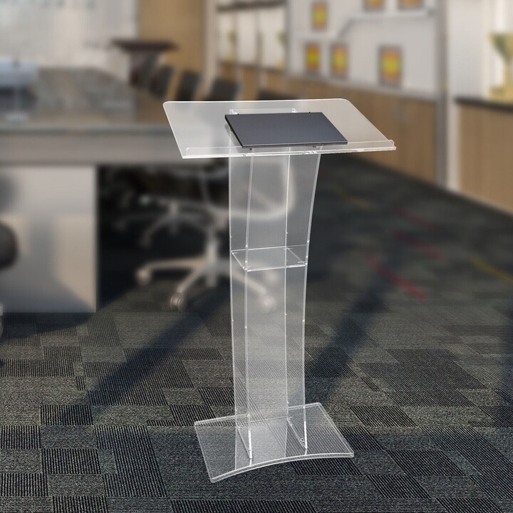 Acrylic Curved Plexiglass Transparent Podium Pulpit Church Podium ...