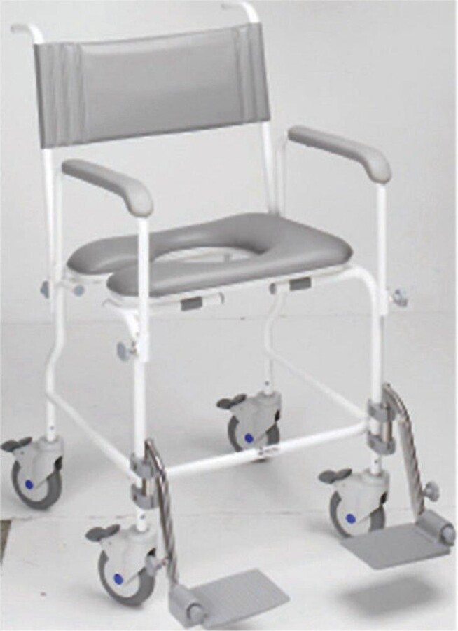 Loops Attendant Propelled Shower Commode Chair - 17 Inch Seat Width - 4 ...