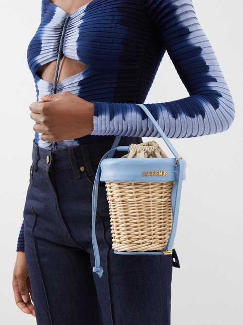 Jacquemus Leather-trim Wicker Bucket Bag - ShopStyle