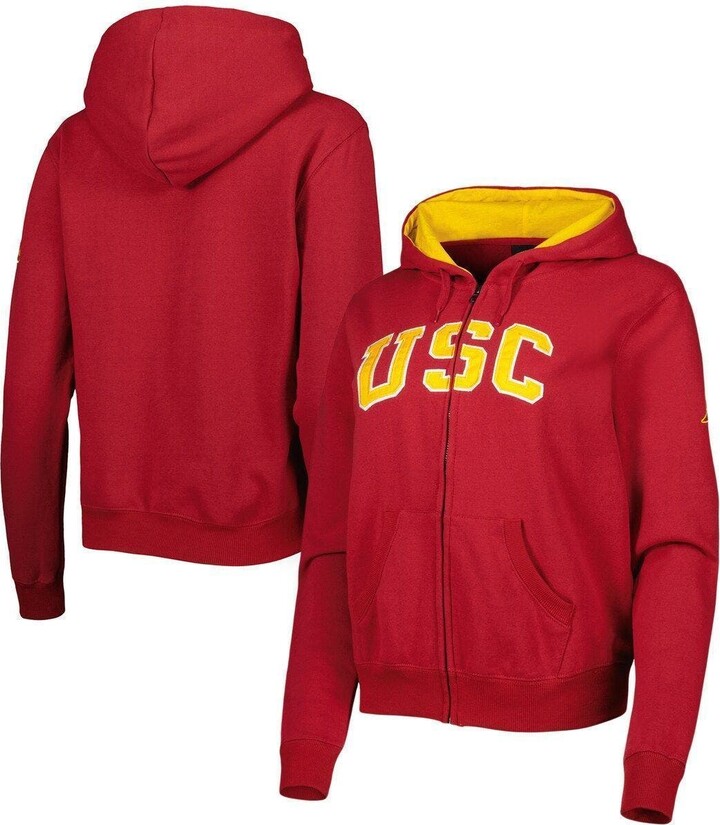 Colosseum Women's Cardinal USC Trojans Arched Name Full-Zip Hoodie ...