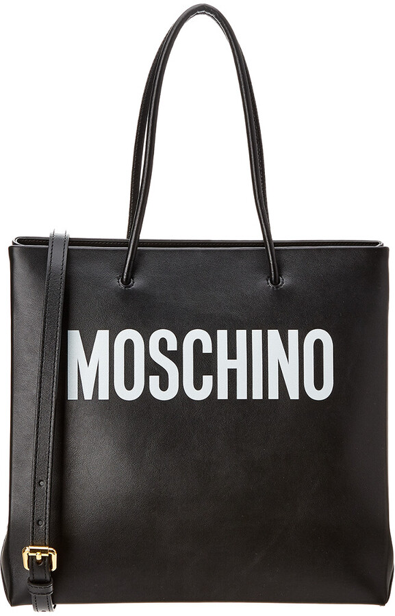 Moschino Logo Leather Tote - ShopStyle