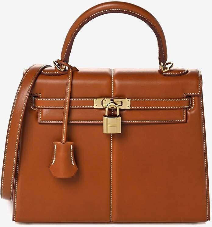 Hermes Kelly 25 in Padded Fauve Barenia Leather with Gold Hardware ...