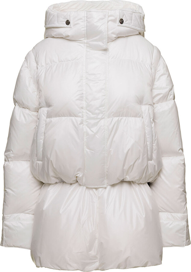 'chiara White Down Jacket With Detachable Sleeves And End Band With ...