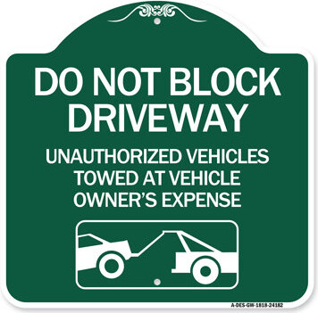 Signmission Designer Series Sign - Do Not Block Driveway (With Graphic ...