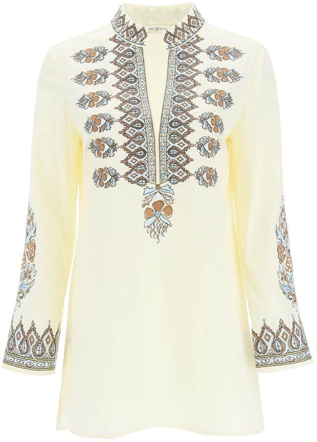 Tory Burch embroidered tunic - ShopStyle