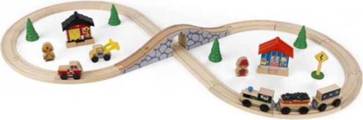 Kid Kraft 17822 Figure 8 Train Set in Multi-Color Firehouse 38 Pieces ...