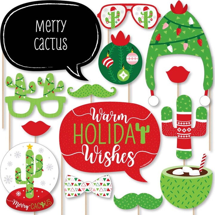 Big Dot of Happiness Merry Cactus - Christmas Cactus Party Photo Booth ...