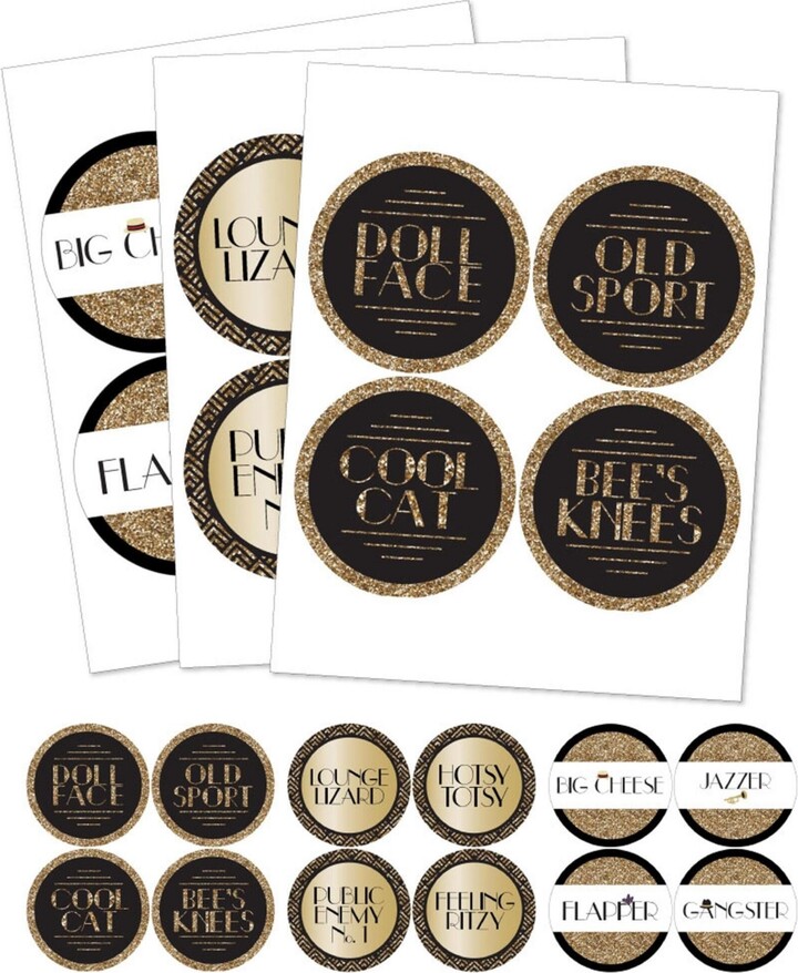 Big Dot Of Happiness Roaring 20's - 1920s Art Deco Funny Name Tags ...