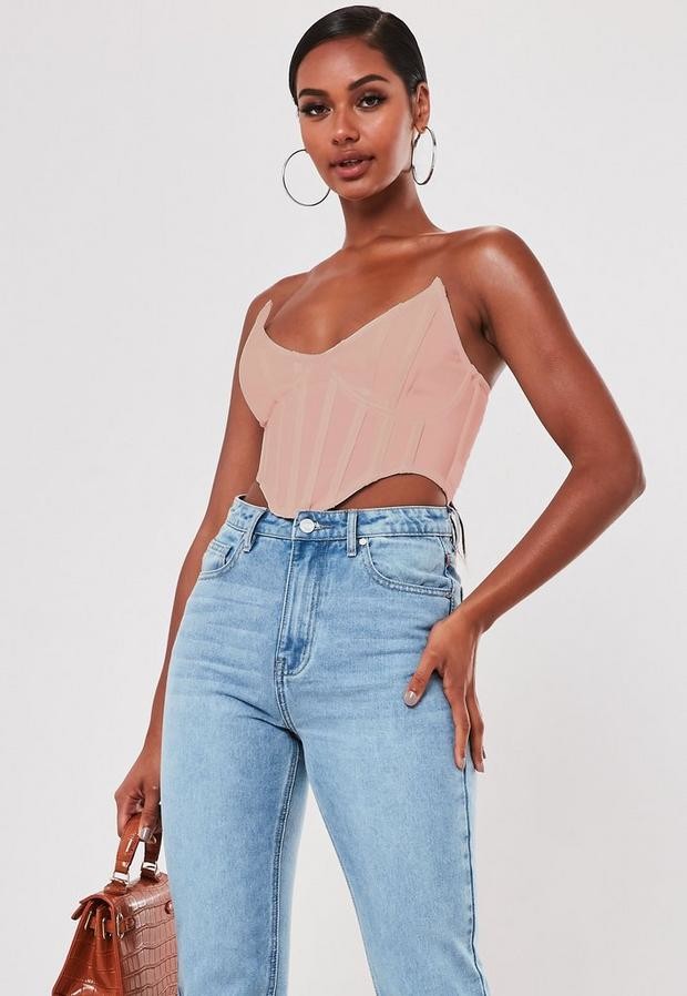 Missguided Blush High Bust Point Corset Bralette - ShopStyle Bras