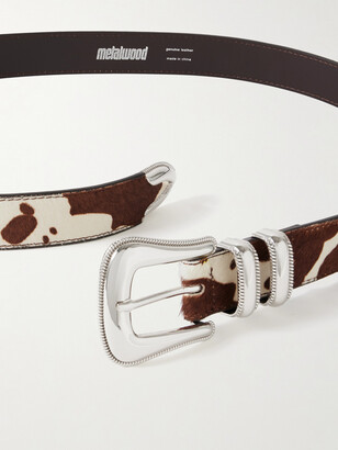 Metalwood + Throwing Fits 3cm Cow-Print Faux Calf Hair Golf Belt ...