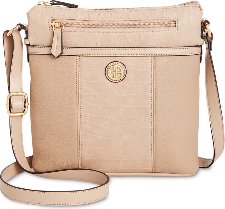 Giani Bernini Mixed-Media Croc-Embossed North South Crossbody, Created ...
