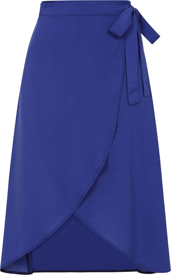 Sophie Cameron Davies Royal Blue Wrap Skirt - ShopStyle