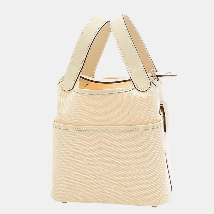 Hermes Picotin Lock PM 18 Cargo Canvas/Swift Nata Handbag Z Stamp ...