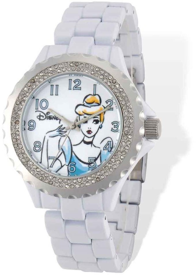 Disney Stainless Steel Women's Cinderella Design White with Crystal ...