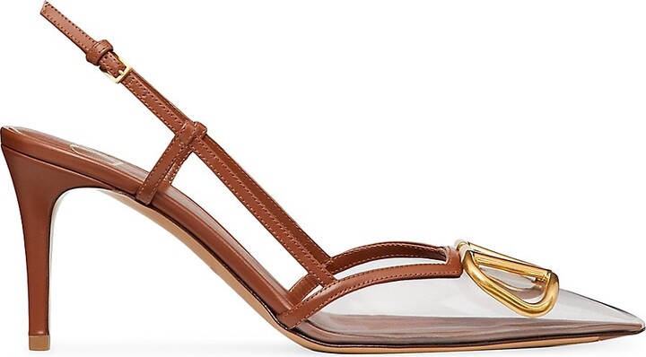 Valentino Garavani Vlogo Signature Slingback Pumps In Transparent ...