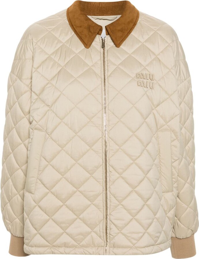 Miu Miu Logo-Patch Quilted Jacket - ShopStyle Vests