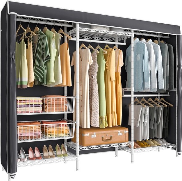 VIPEK V10C Portable Closets Heavy Duty Clothes Rack Covered Wardrobe ...