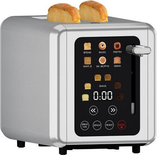 WHALL Toaster 2 Slice, Touchscreen Toaster with 6 Bread Types & 6 Shade ...