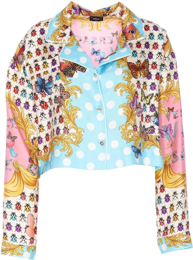 Versace Butterflies Silk Shirt - ShopStyle Tops